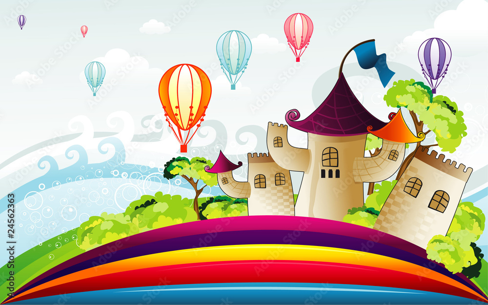 Cartoon castle Stock Vector | Adobe Stock