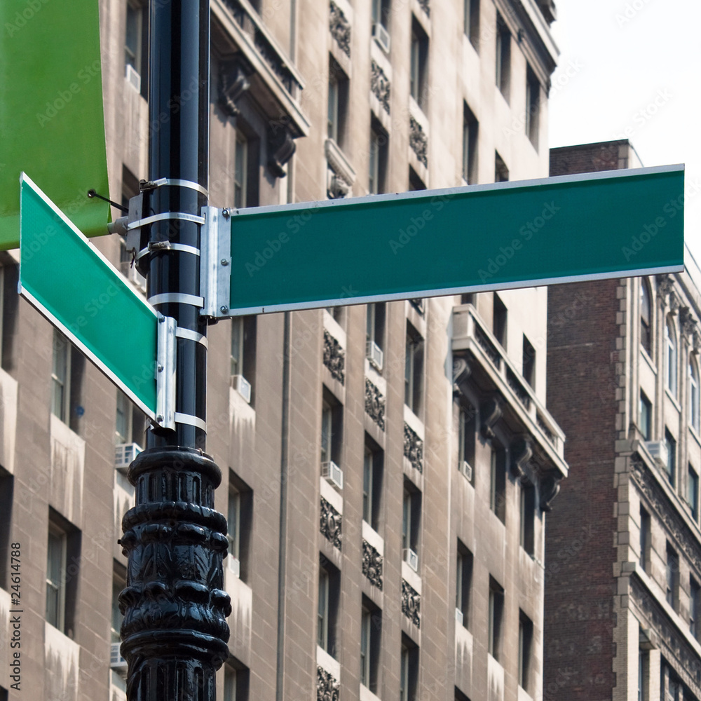 Blank Street Corner Signs Stock Photo | Adobe Stock