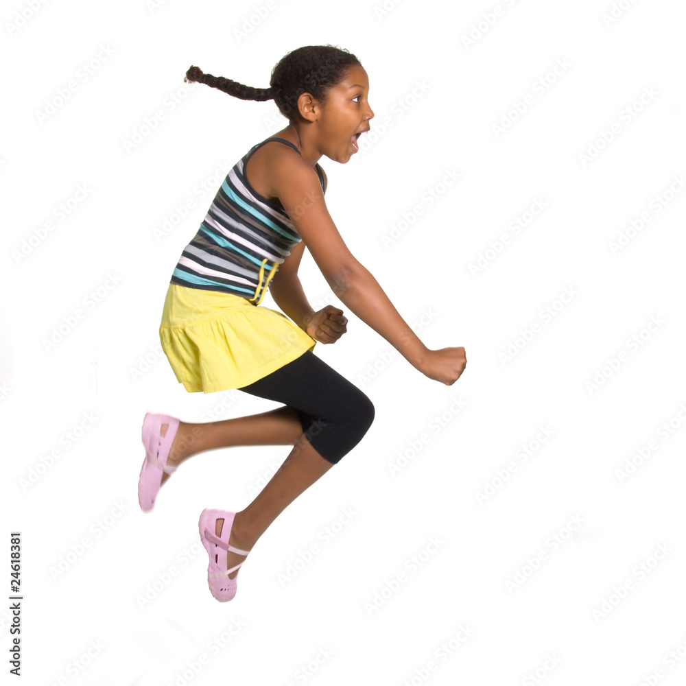 Young Girl Leaping Stock Photo | Adobe Stock