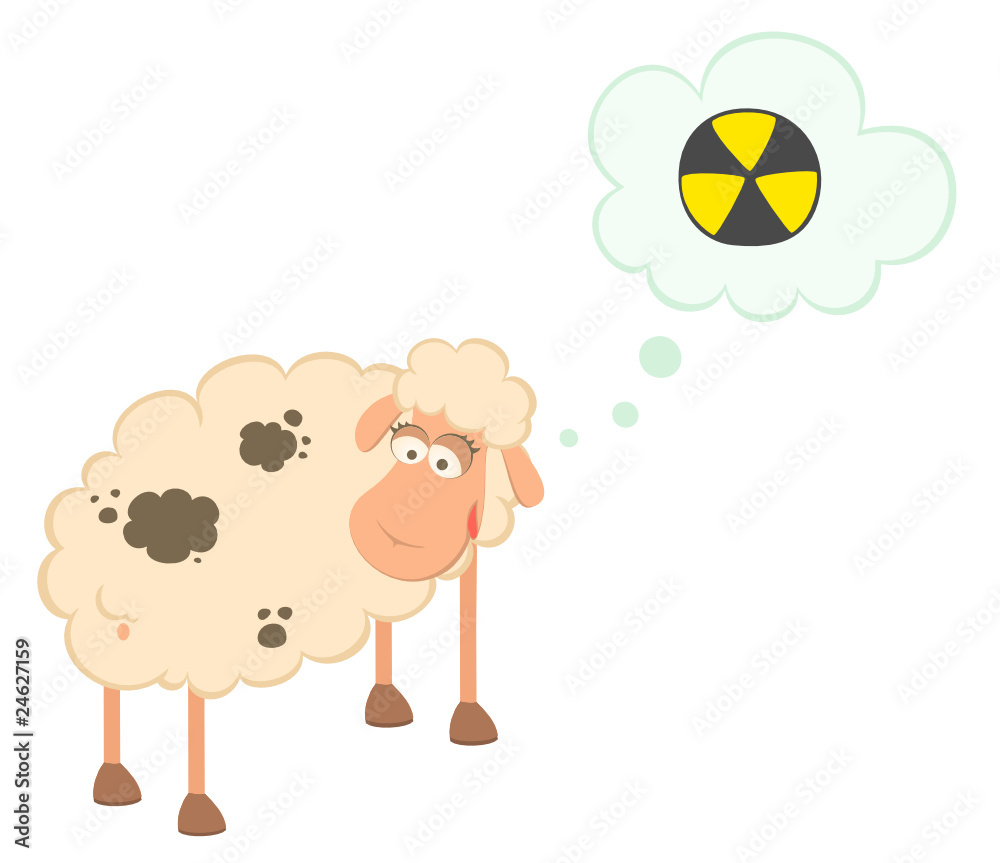 cartoon sick sheep looks at poisonous spots on the wool Stock Vector ...
