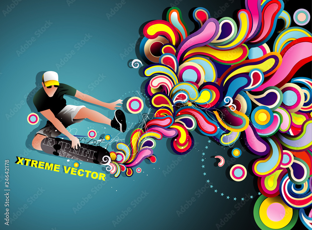 skater vector illustration Stock Vector | Adobe Stock
