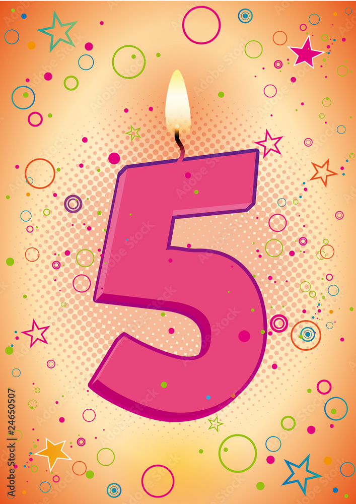 Vecteur Stock anniversaire des 5 ans pour les filles | Adobe Stock