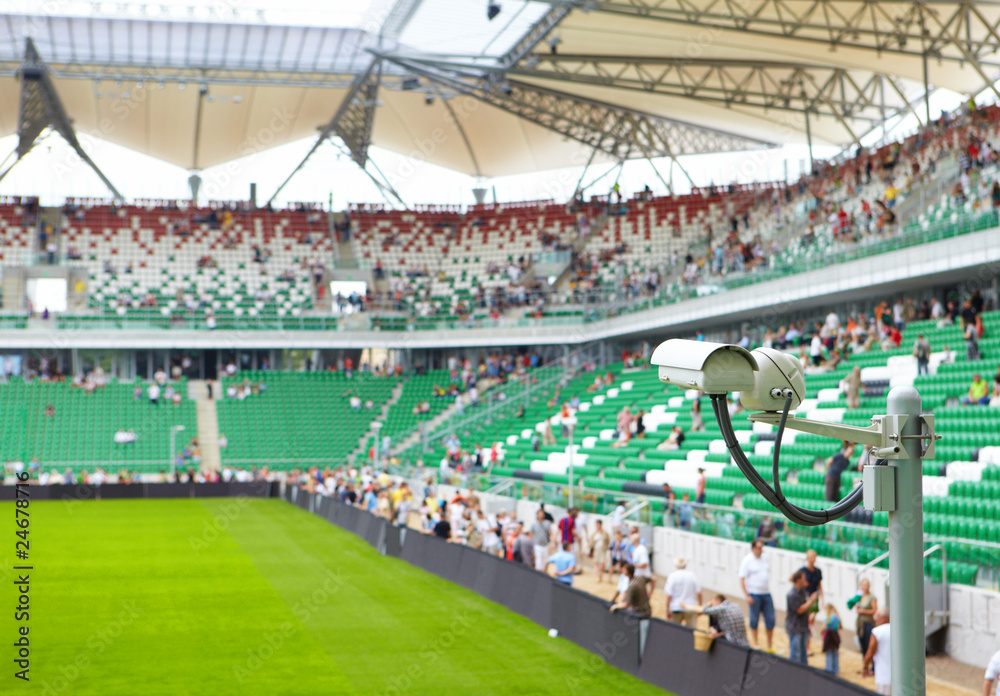 security-camera on stadium Stock Photo | Adobe Stock