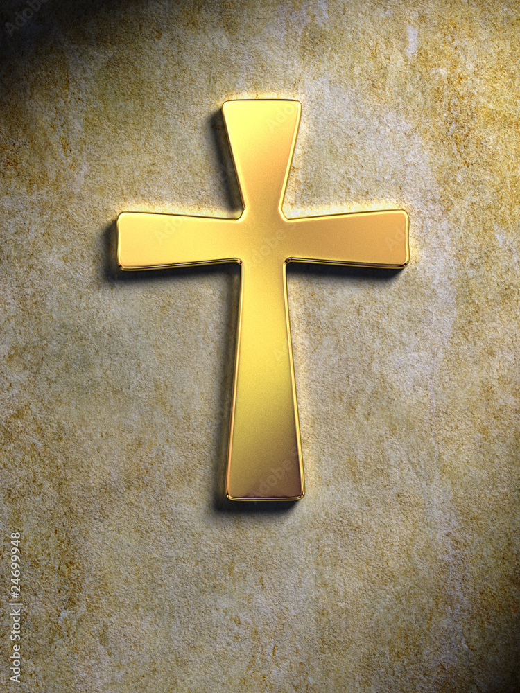 Golden cross Stock Illustration | Adobe Stock