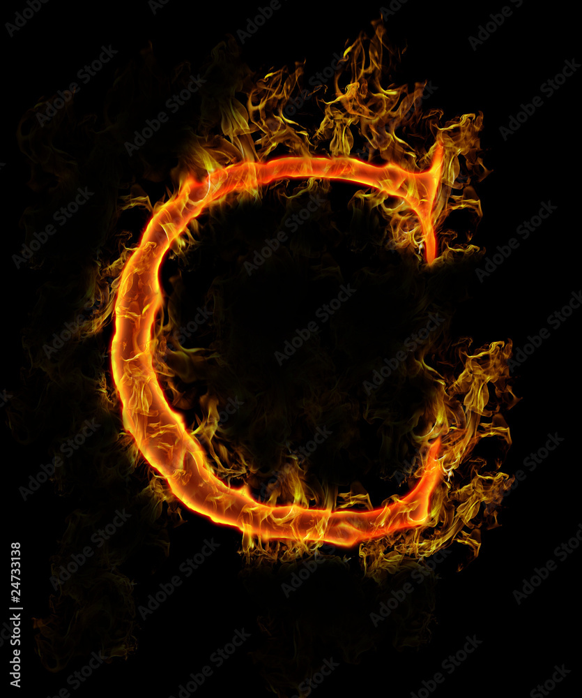 Fire Letter C Stock Illustration | Adobe Stock