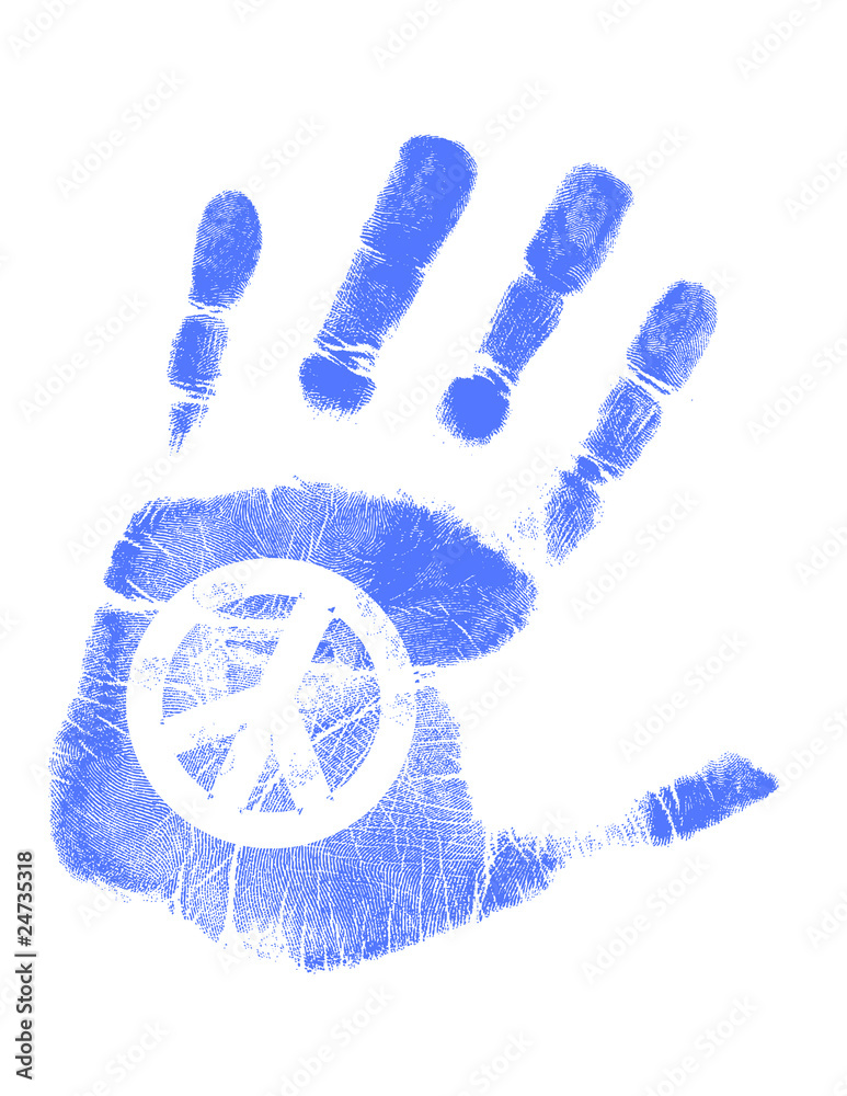 Hand print peace sign Stock Vector | Adobe Stock