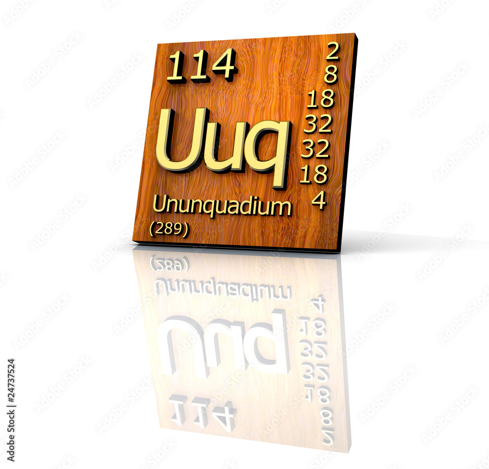 Ununquadium Periodic Table of Elements - wood board Stock Illustration ...