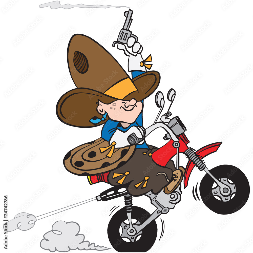 Motorcycle Cowboy Stock Vector | Adobe Stock
