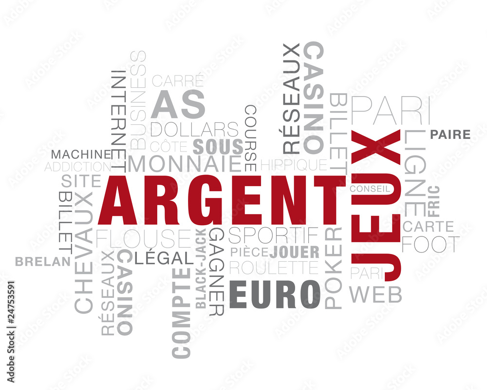 jeux d'argent, mots image sur le thème du jeux en ligne Stock Vector ...