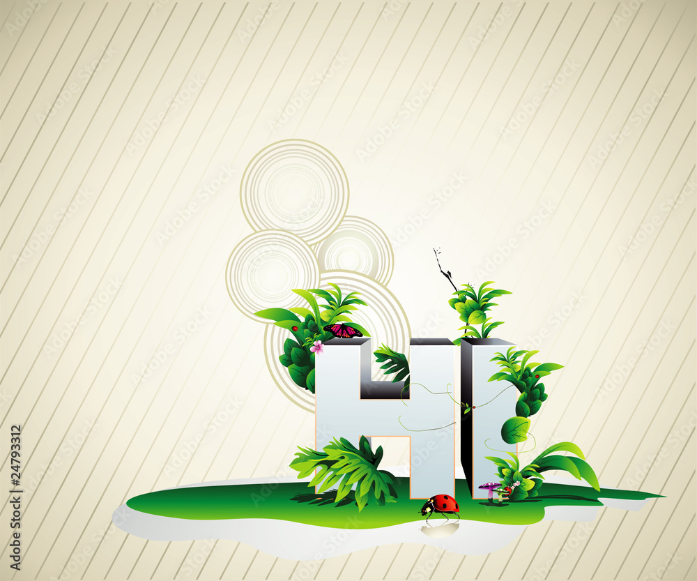 hi 3d text vector illustration Stock Vector | Adobe Stock