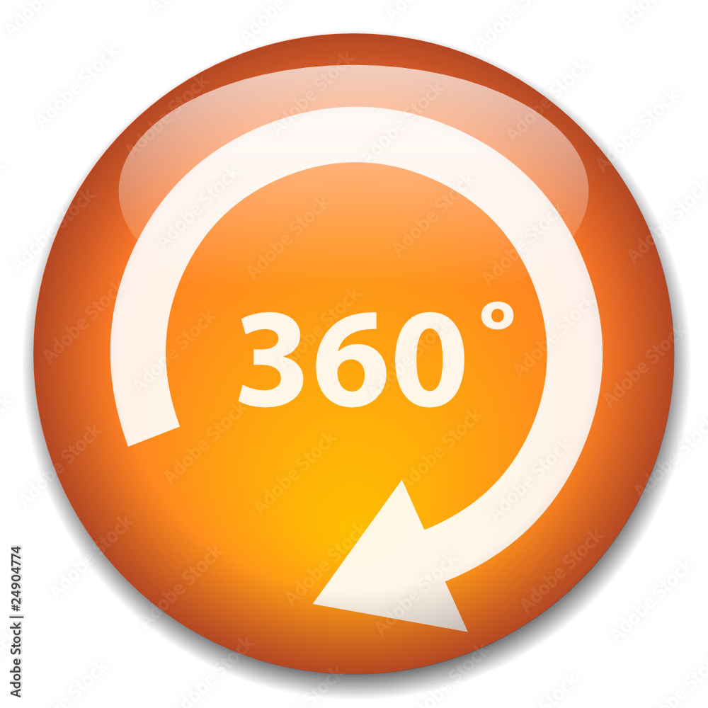 360 DEGREES Web Button (view panorama 360° 100% wide angle tour) Stock ...