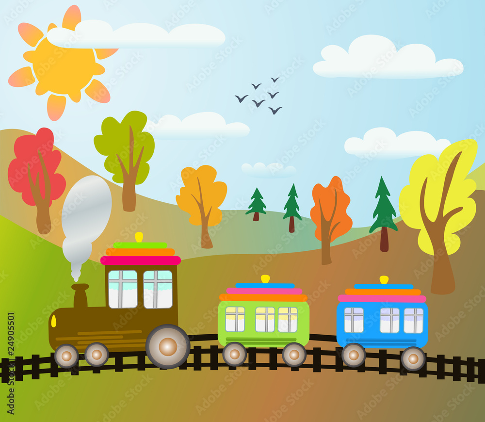 cartoon train Stock Vector | Adobe Stock