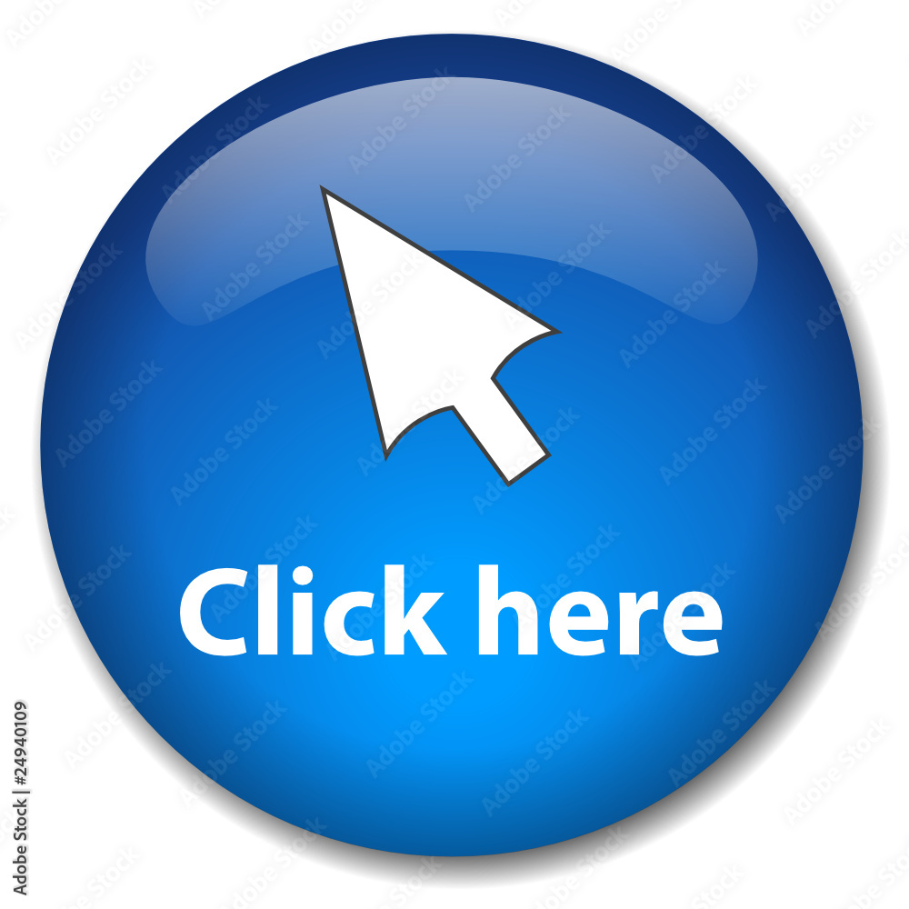 “CLICK HERE” Web Button (mouse cursor connection pointer go ok) Stock ...