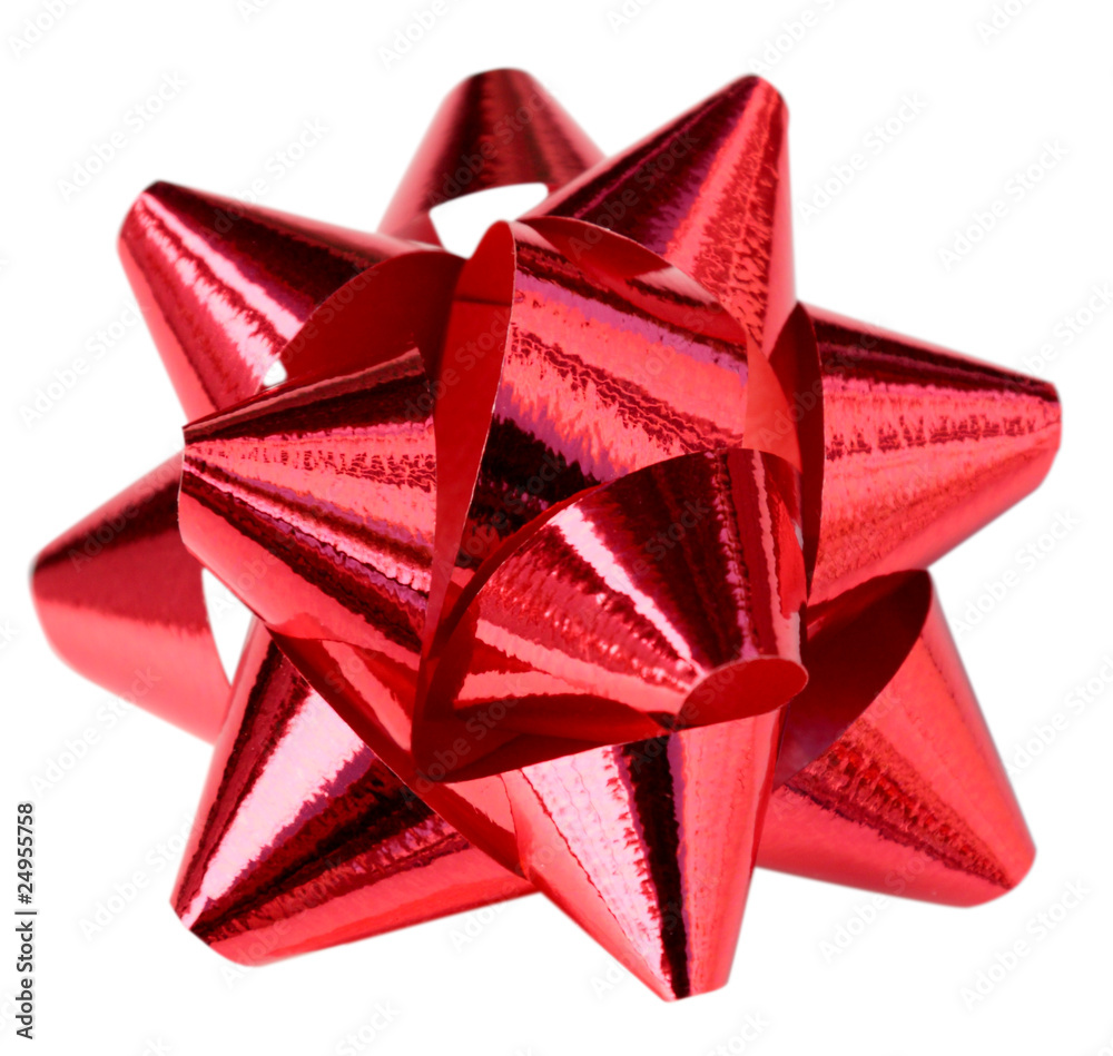 noeud rouge décoration cadeau, fond blanc Stock Photo | Adobe Stock