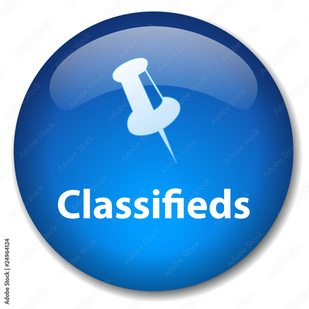 CLASSIFIEDS Web Button (advertisement ads online internet press) Stock ...