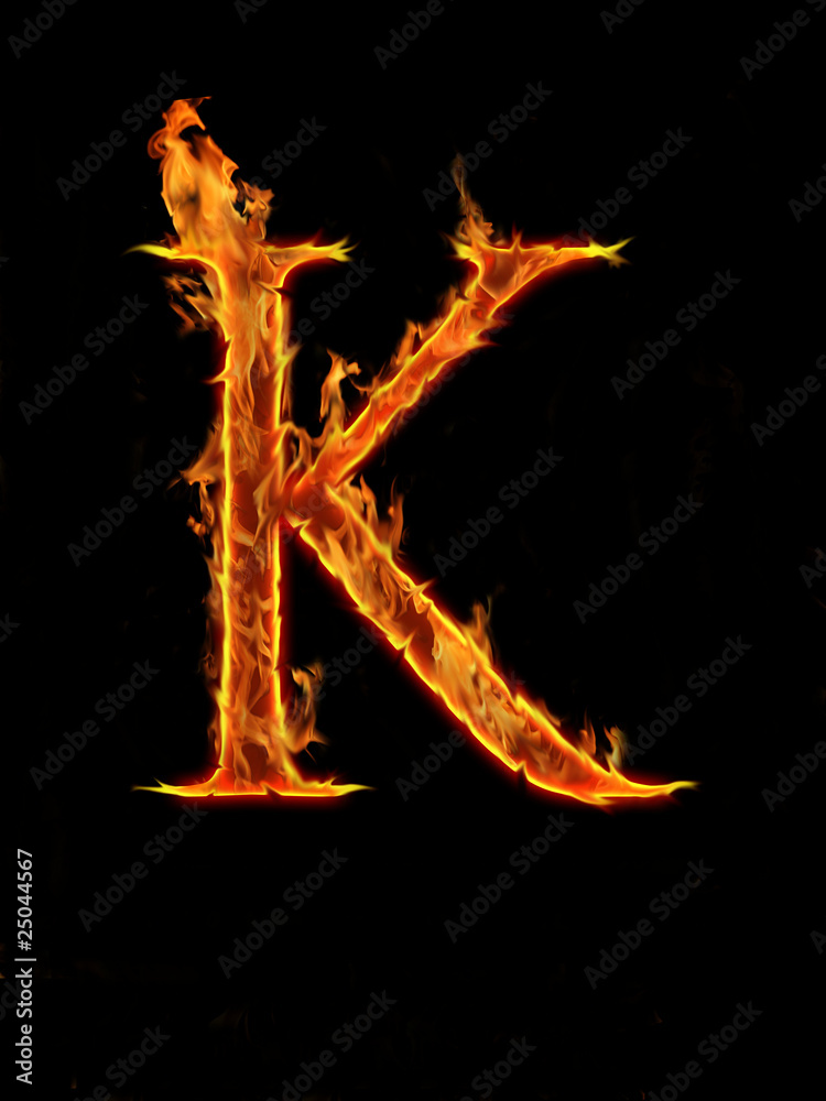 Burning Letter K