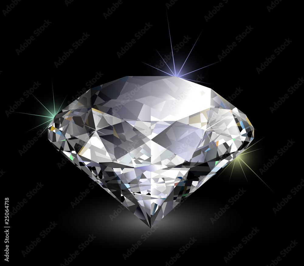 Vector realistic diamond Vektor Stok | Adobe Stock