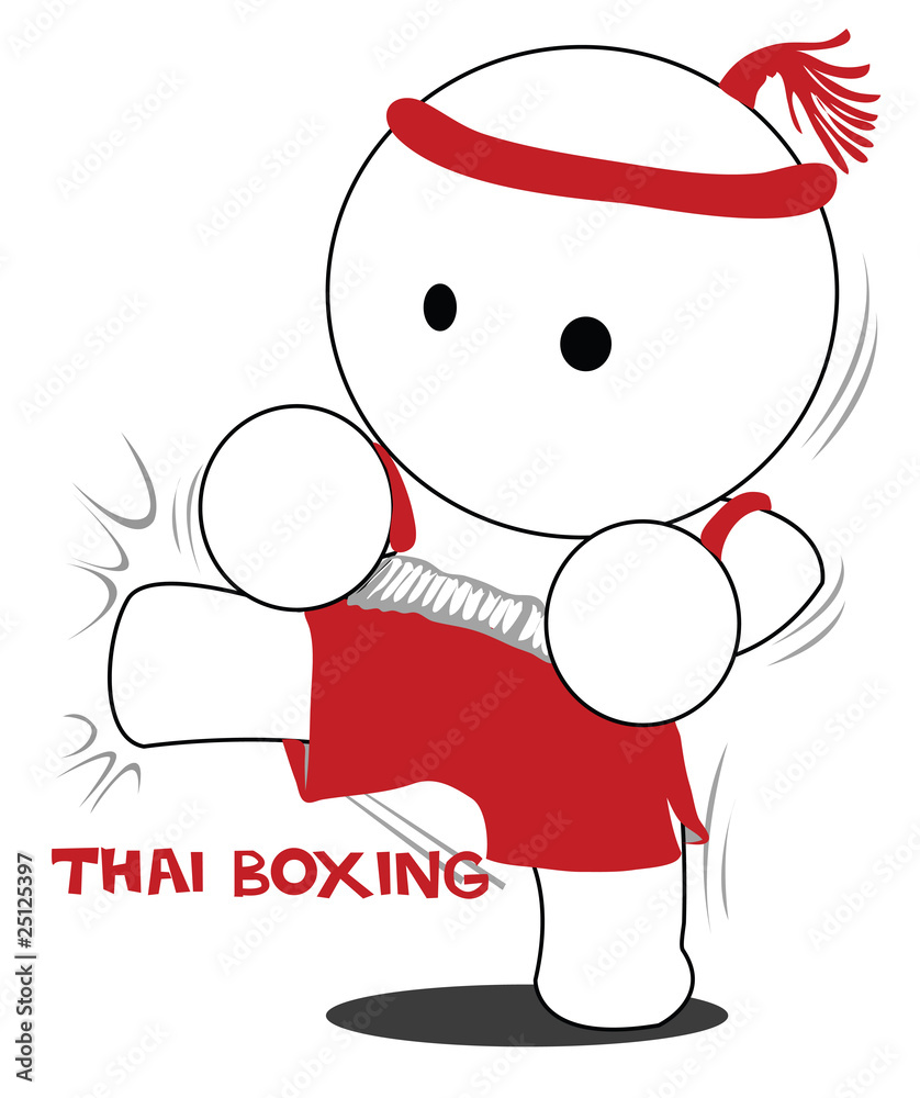 cartoon thai boxing Stock Illustration | Adobe Stock