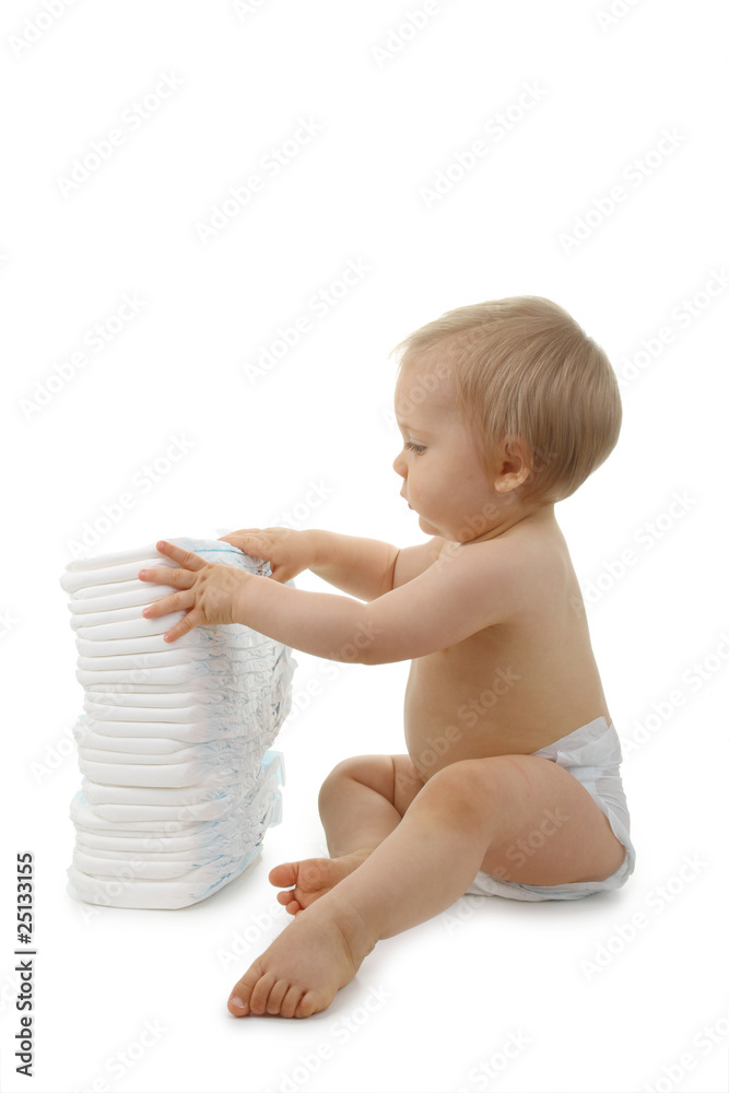 bébé et couche Stock Photo | Adobe Stock