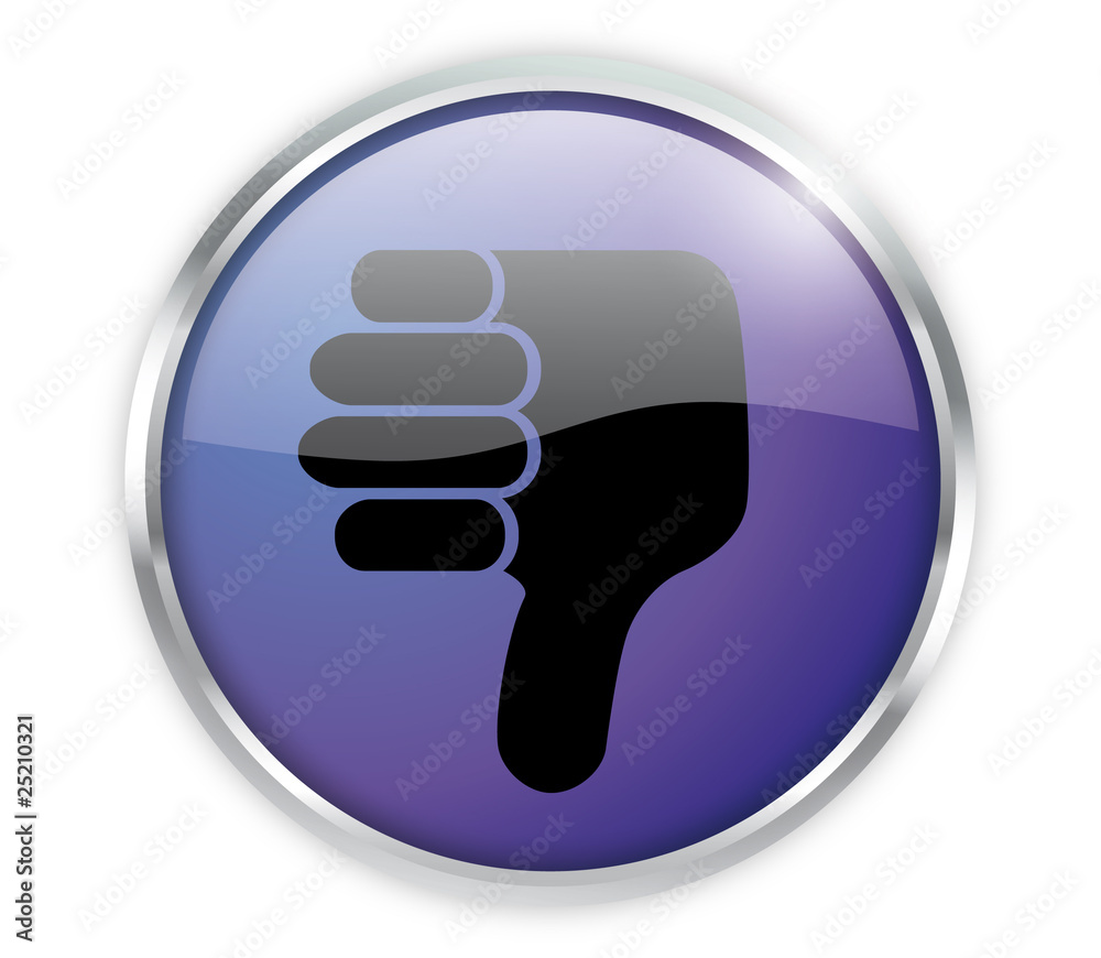 Daumen runter Button Blau Edel Stock Vector | Adobe Stock