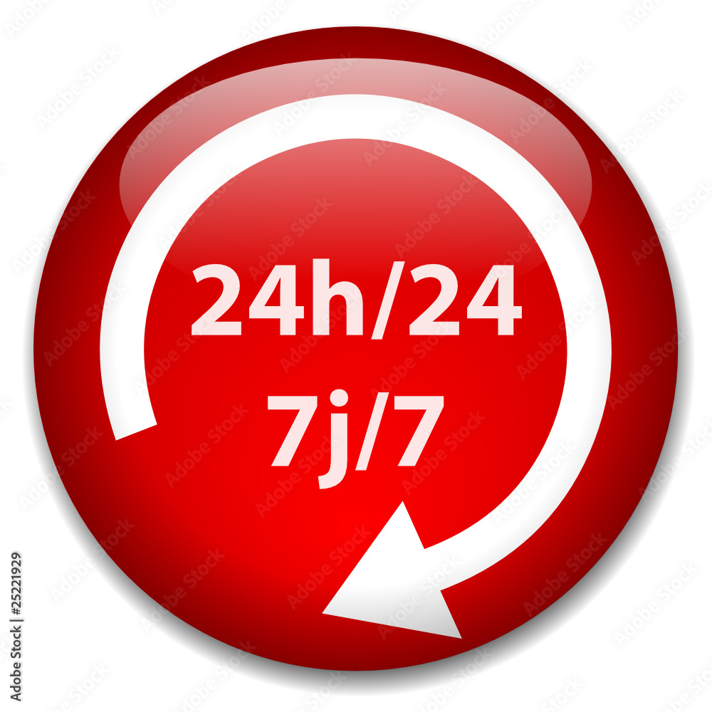 Bouton 24h 24 7j 7 7 Jours Sur 7 Service 24 Heures Sur 24 Stock Bouton 24h 24 7j 7 7 Jours Sur 7 Service 24 Heures Sur 24 Stock