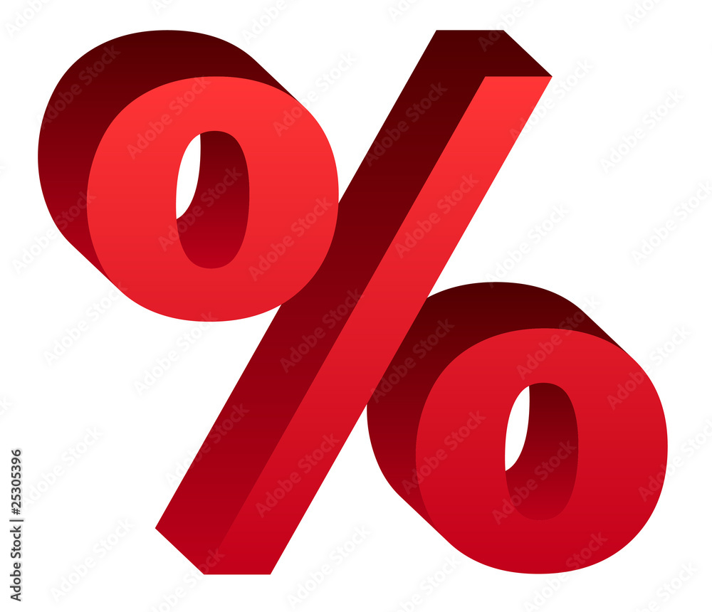 Prozentzeichen in 3D Stock-Vektorgrafik | Adobe Stock