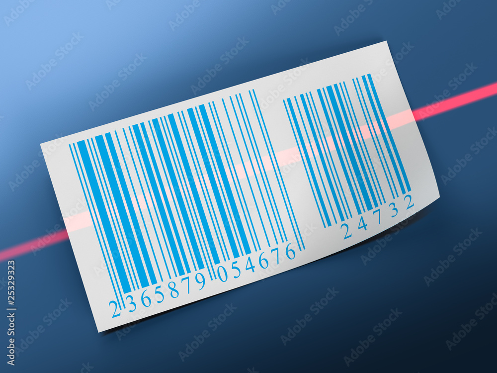 barcodes sticker label over a blue background Stock Illustration ...