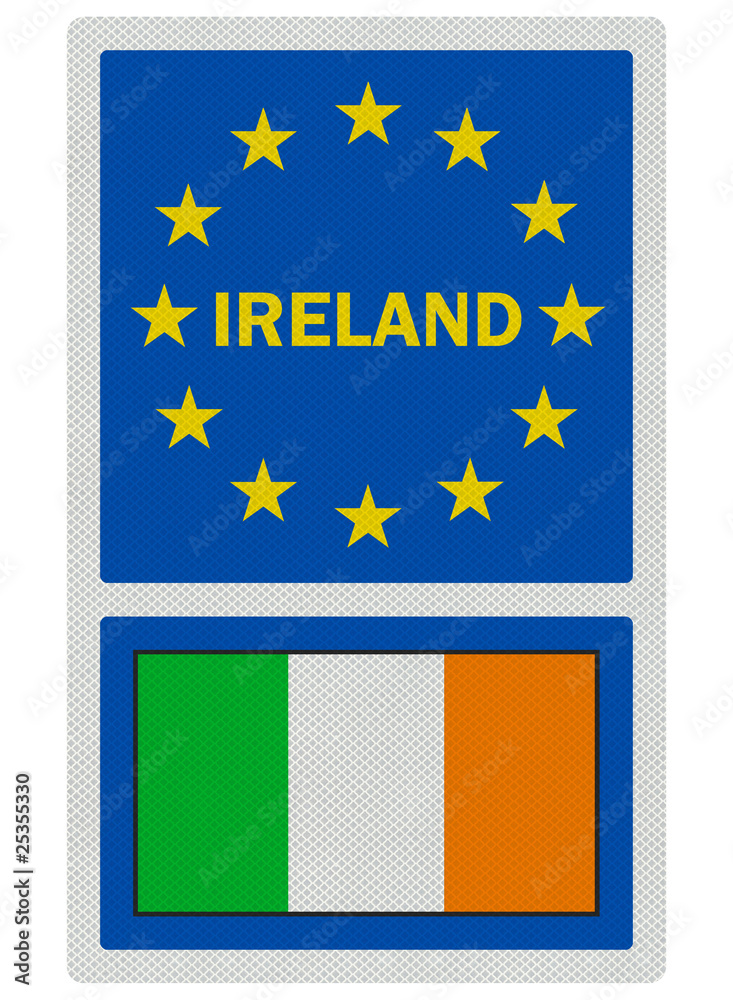 EU signs series - Ireland (in English language), photo realistic Stock ...
