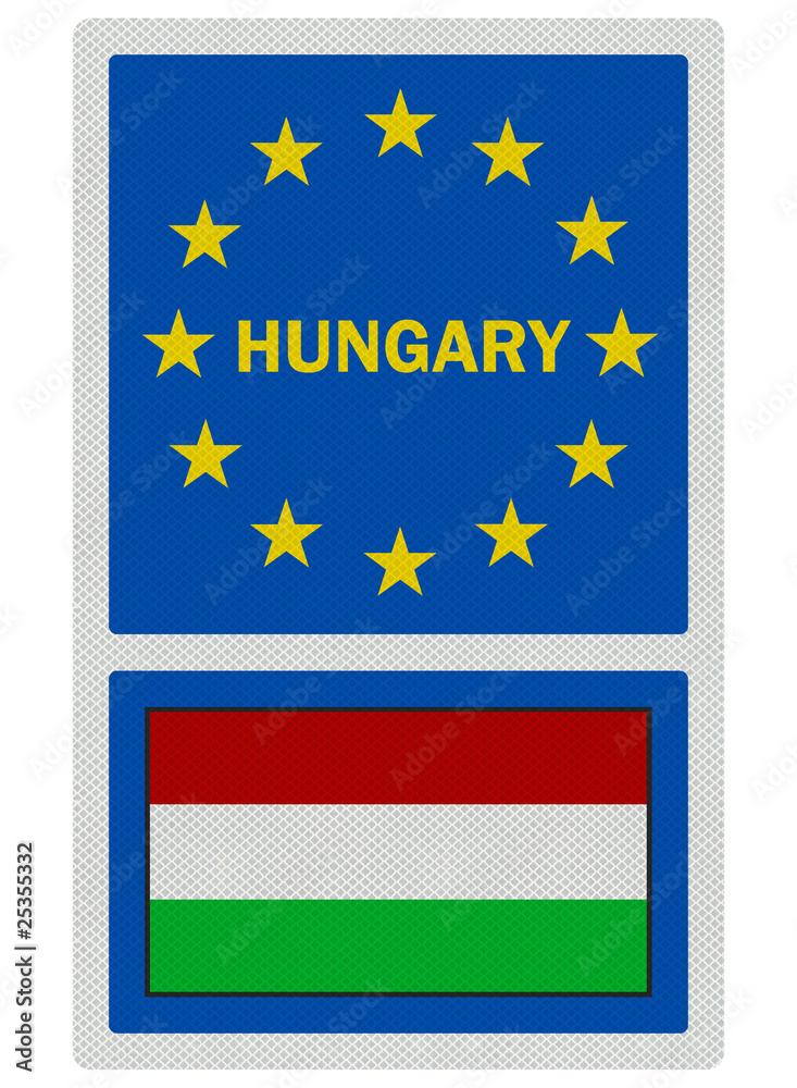 EU signs series - Hungary (in English language), photo realistic Stock ...