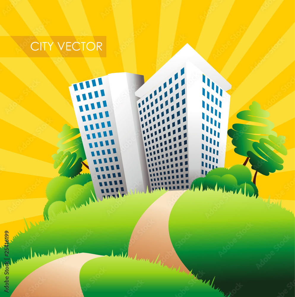 cartoon building vector illustration Stock Vector | Adobe Stock