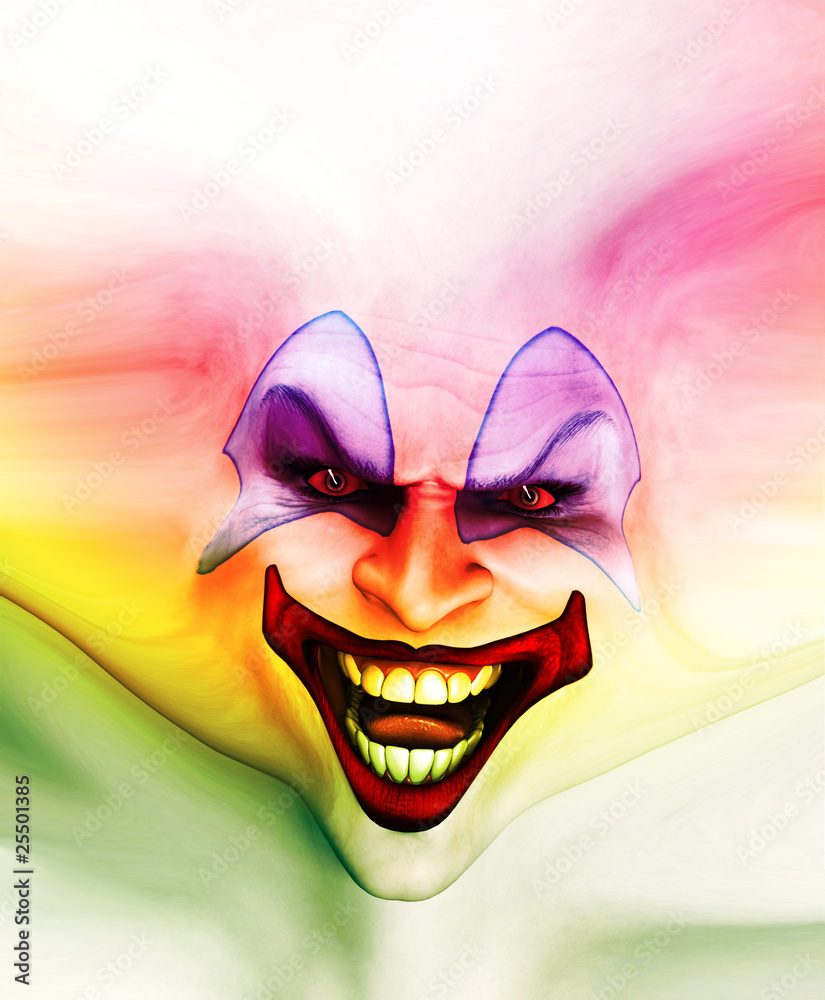 Evil Skin Face Clown Stock Illustration | Adobe Stock