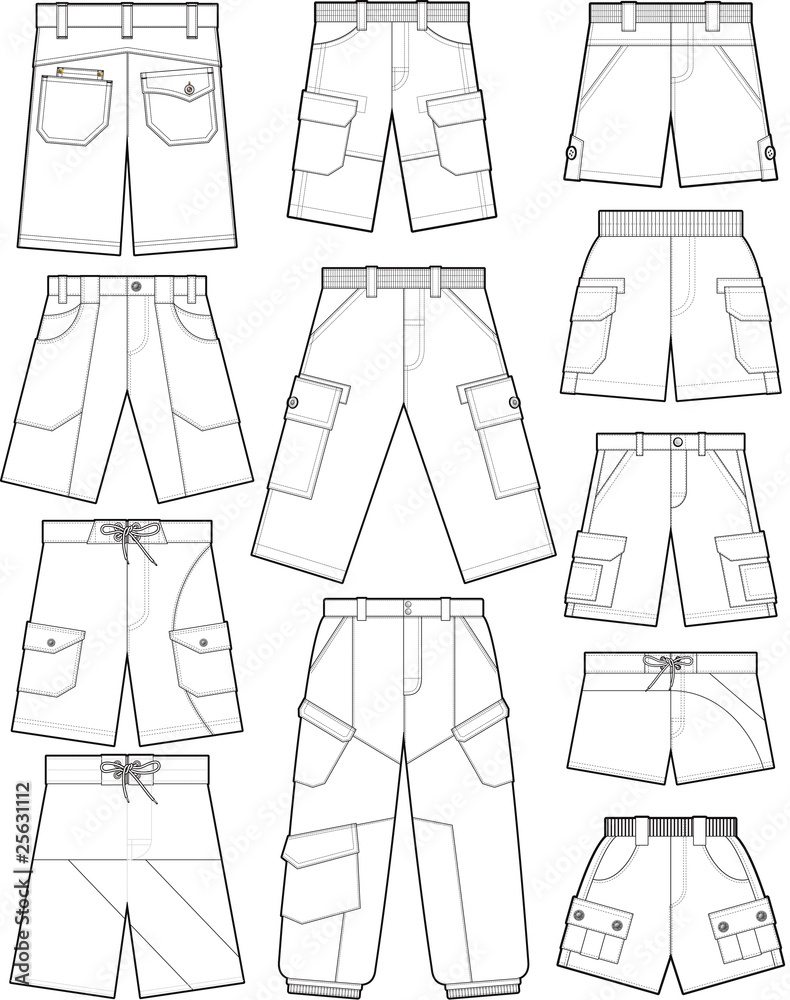 Pant outline vector templates Stock Vector | Adobe Stock