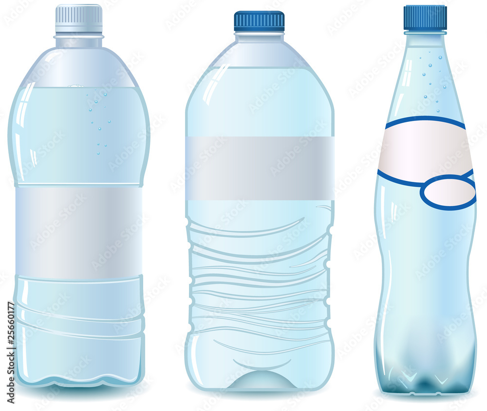 Three Empty plastic bottle. Vector. No transparency Stock Vector ...