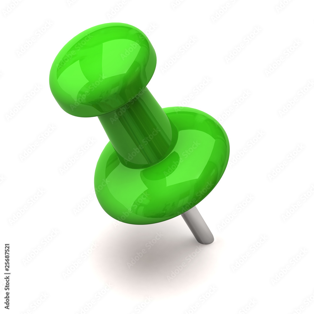 Green thumbtack Stock-Illustration | Adobe Stock