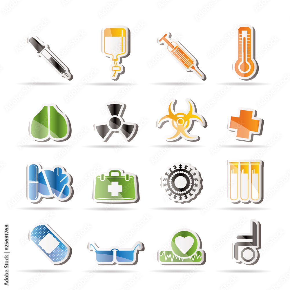 collection of medical themed icons and warning-signs Stock Vector ...