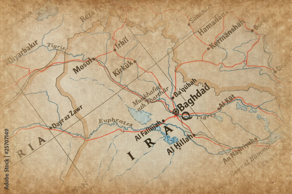 Iraq on the Map Stock Photo | Adobe Stock