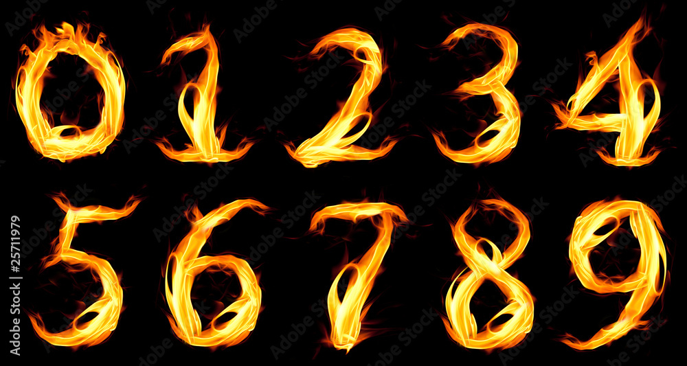 Fiery number zero Stock Illustration | Adobe Stock