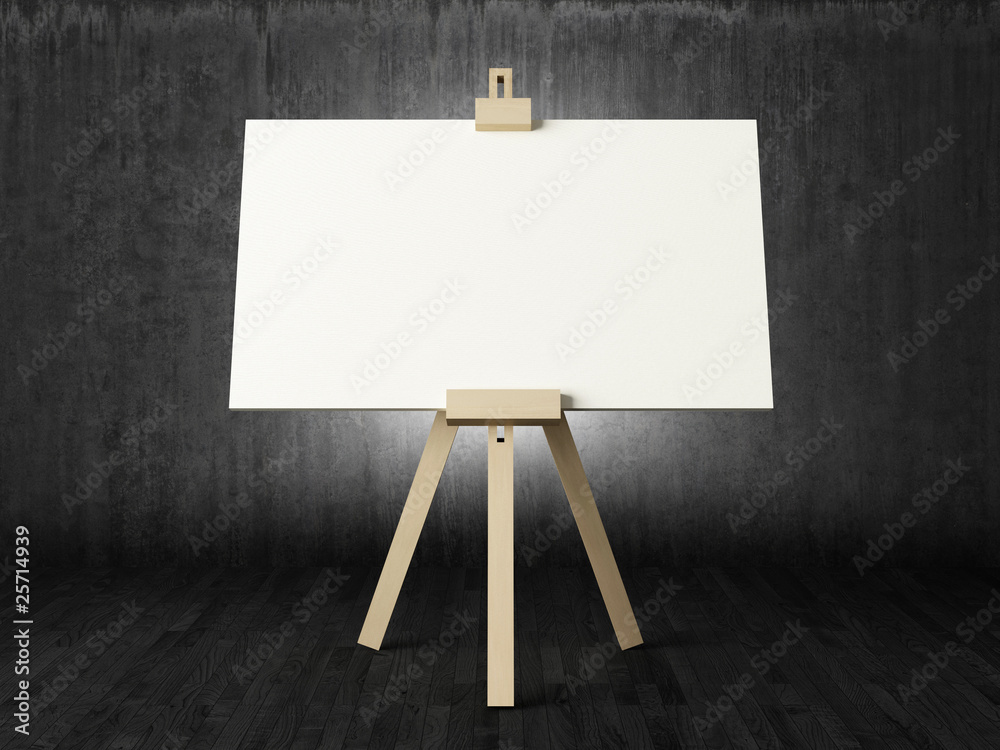 Empty canvas in dark room Stock Illustration | Adobe Stock