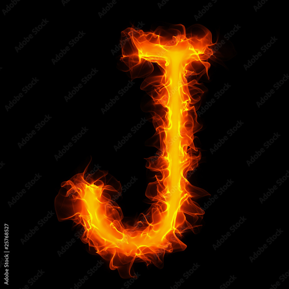 Fire letter J Stock Illustration | Adobe Stock