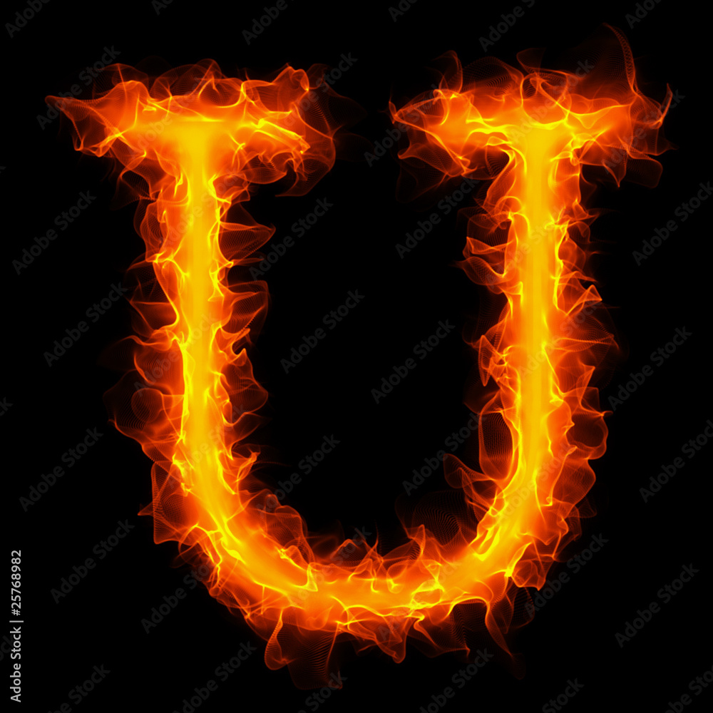 Fire letter U Stock Illustration | Adobe Stock