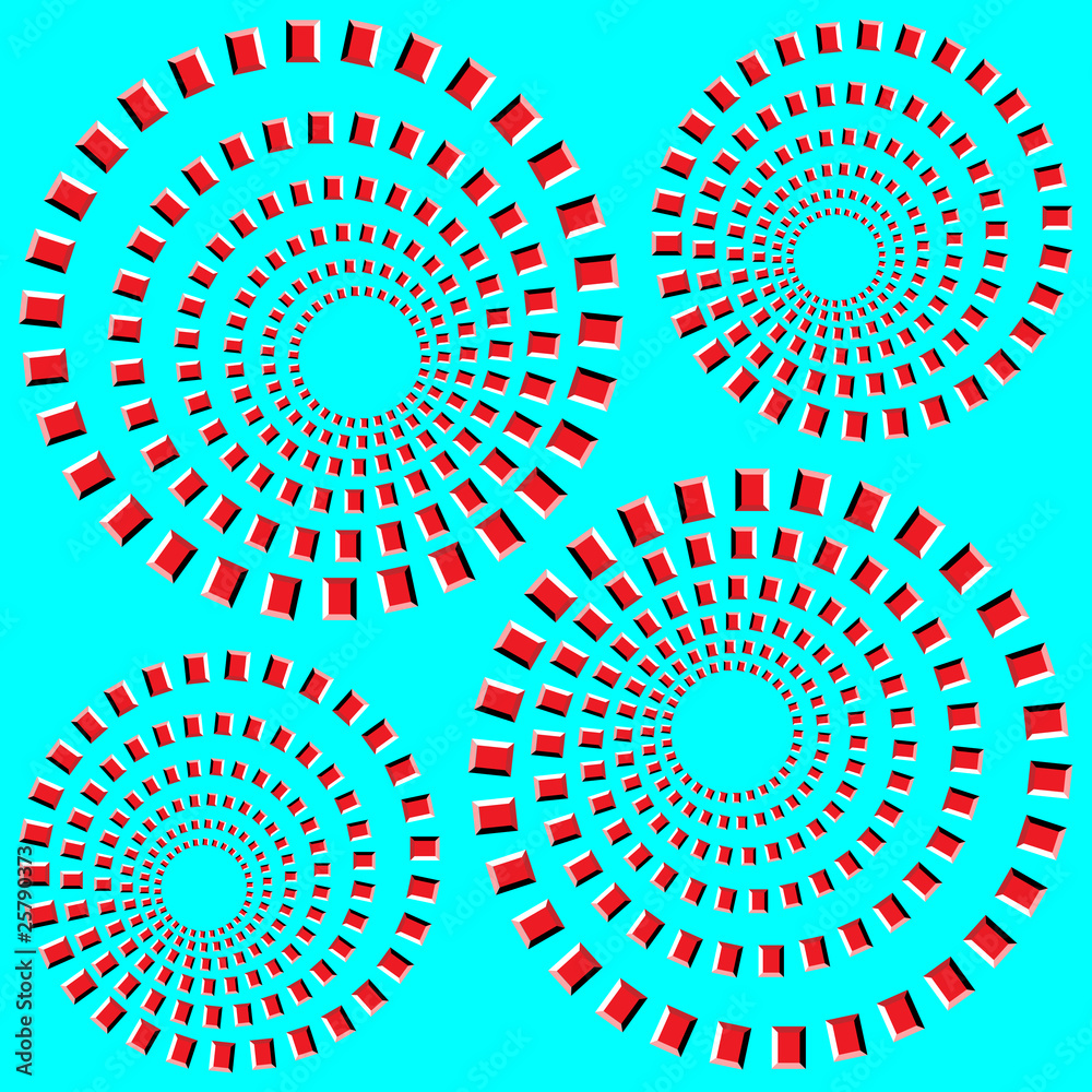 apparent motion. eccentric rotating circle. optical illusion Stock ...