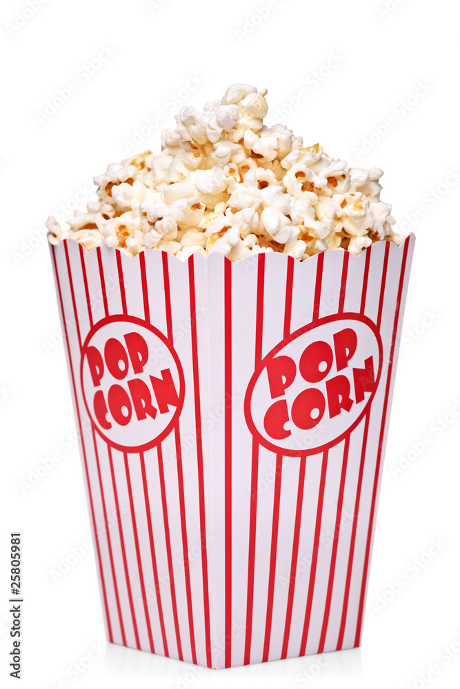Box of red and white popcorn box Stock Photo | Adobe Stock