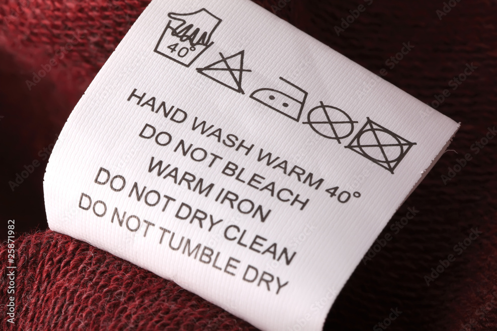 Acrylic Care Label