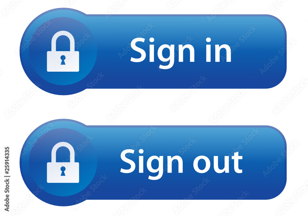 "SIGN IN" & "SIGN OUT" Buttons (access connection login logout) Stock ...