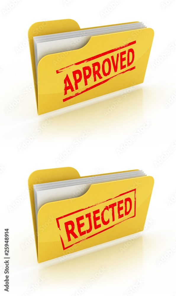 folder icon for approved / rejected documents Stock Illustration ...