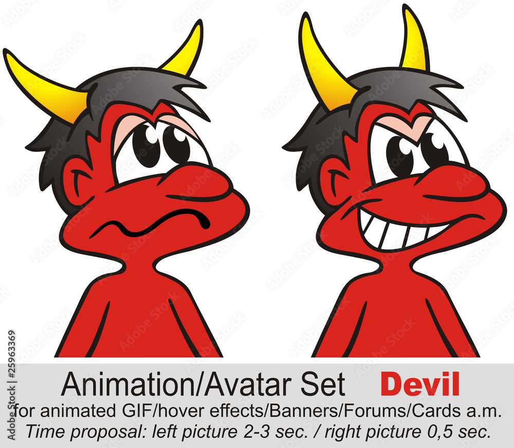 Animation Set Devil Stock-Illustration | Adobe Stock
