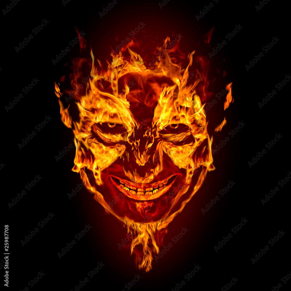 fire devil face Stock-Illustration | Adobe Stock