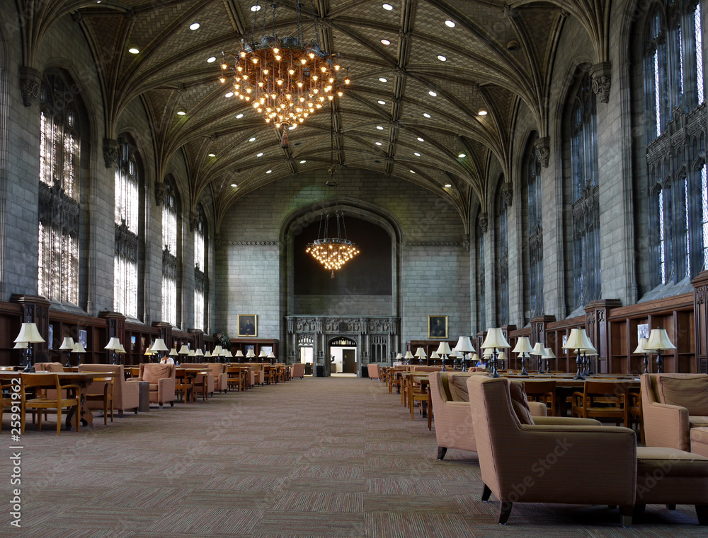 college study hall with vaulted ceiling Stock Photo | Adobe Stock
