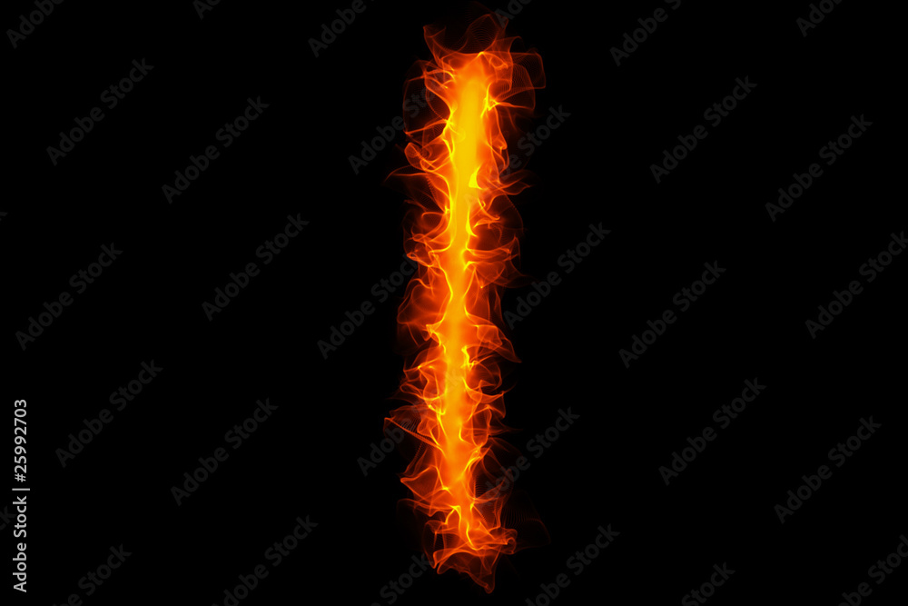 Fire letter I graffiti Stock Photo | Adobe Stock