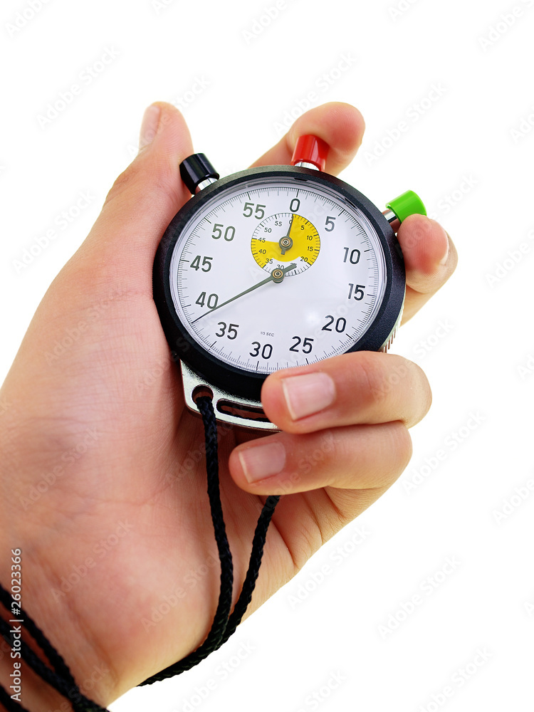 hand holding a stopwatch Stock Photo | Adobe Stock